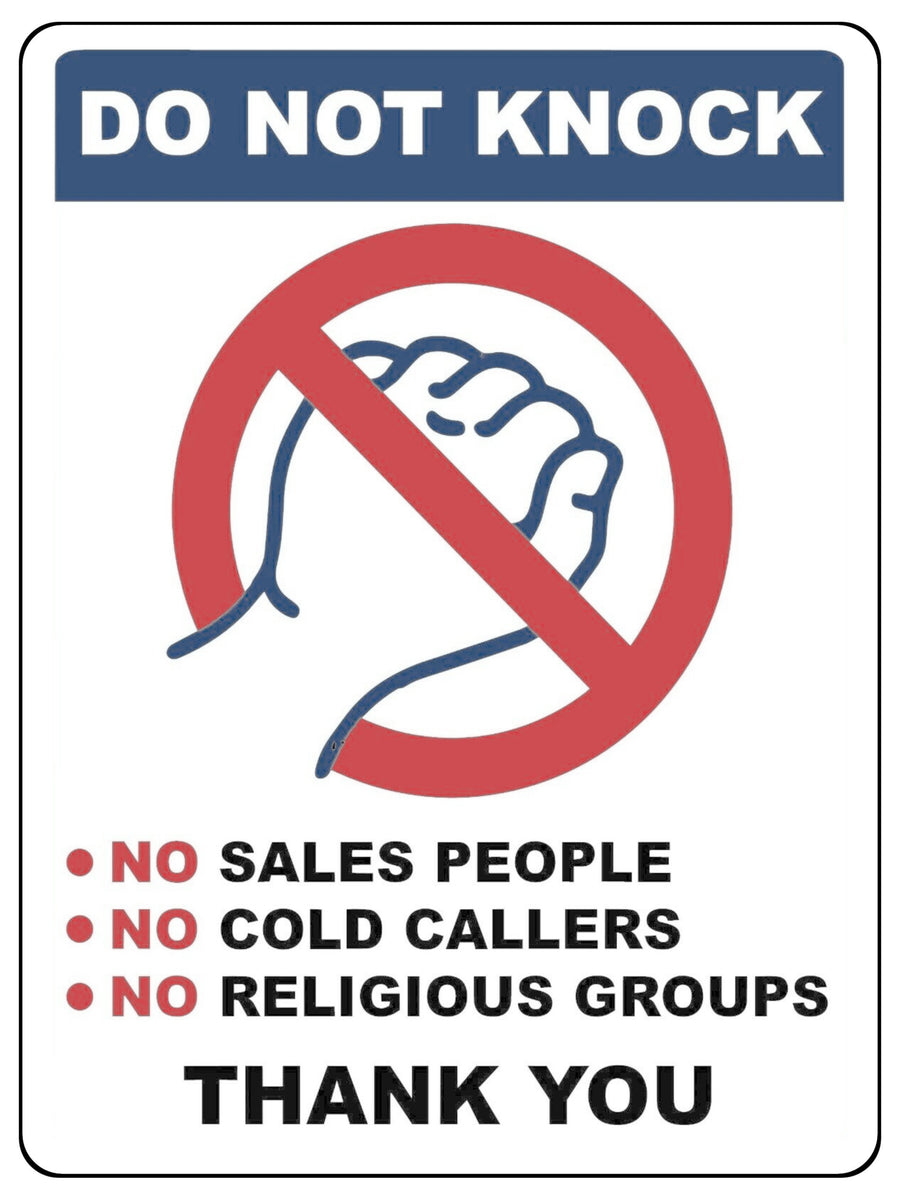 UV127 DO NOT KNOCK COLD CALLERS Metal Aluminium Plaque Sign For Door A ...