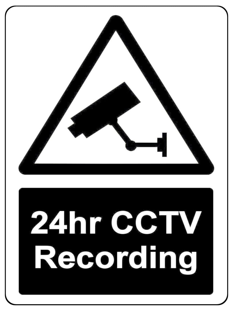 UV117 24hr CCTV Recording Safety Metal Aluminium Plaque Sign Door A4 S ...