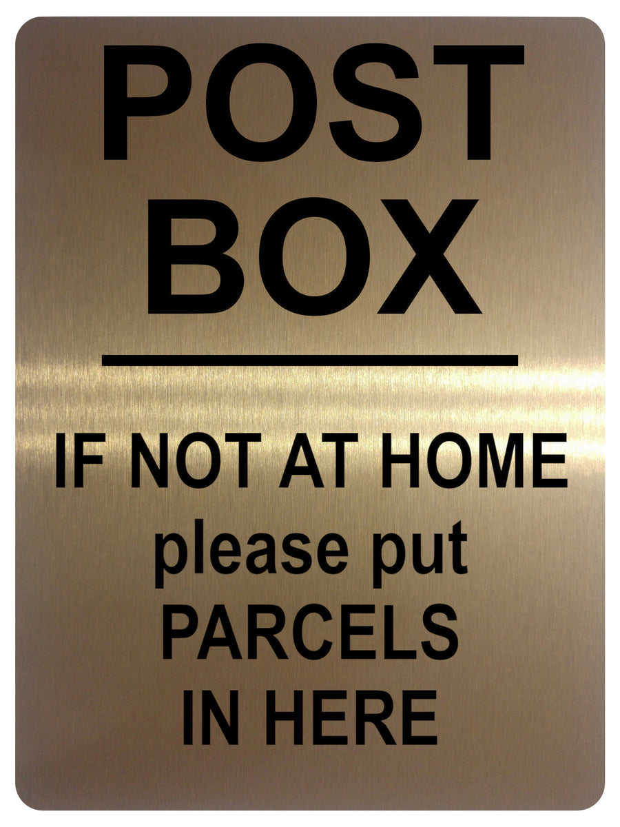 1913 POST BOX IF NOT A HOME please put PARCELS HERE Metal Aluminium Pl ...