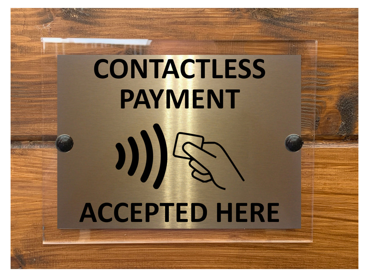 A211 CONTACTLESS PAYMENT ACCEPTED HERE ACRYLIC Aluminium Plaque Sign S ...