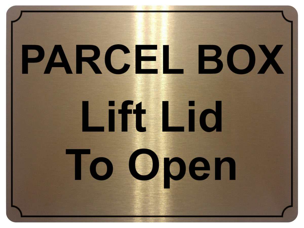 UV096 PARCEL BOX Lift Lid To Open Metal Aluminium Plaque Sign Letter A ...