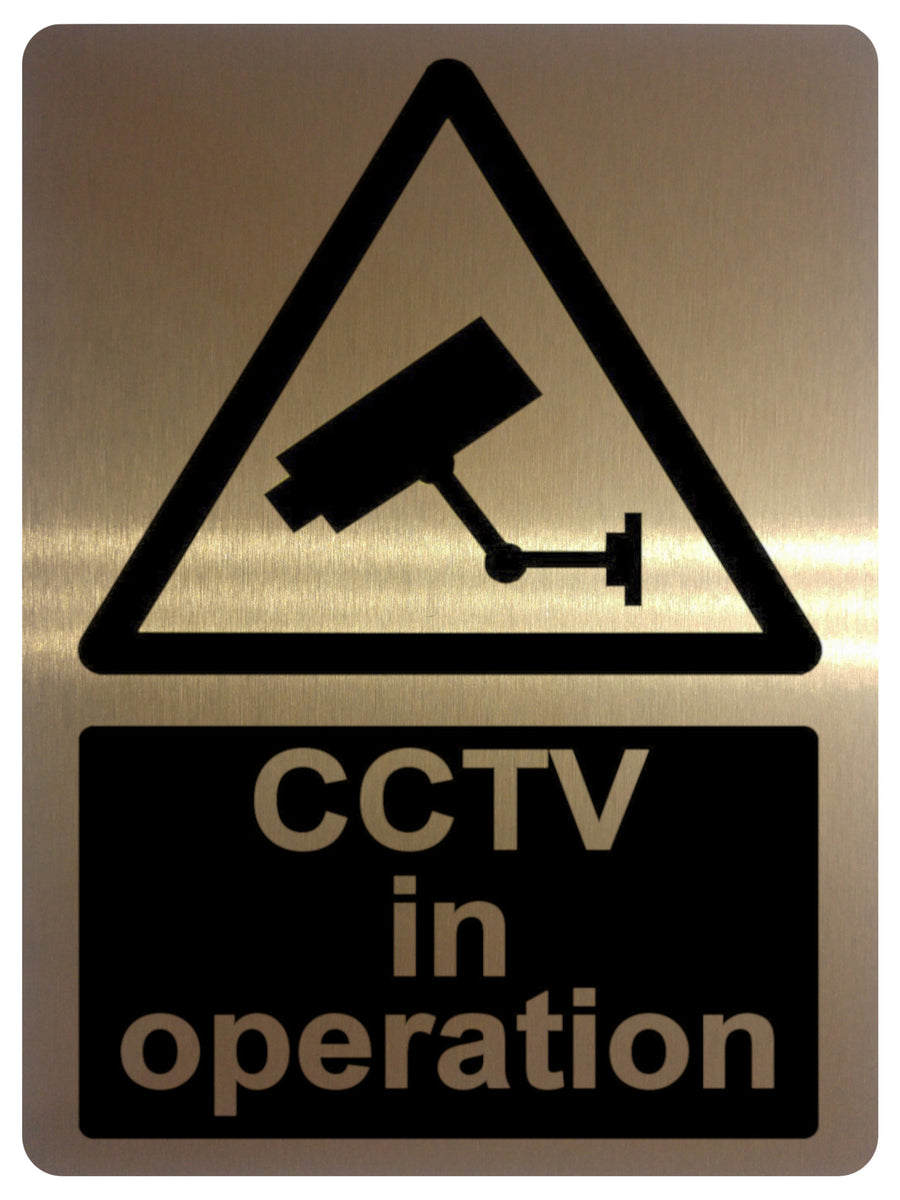 UV092 CCTV in operation Safety Metal Aluminium Plaque Sign Door Gate A ...