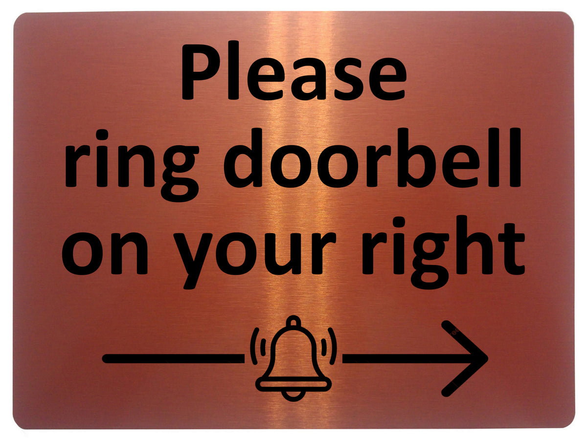 2197 Please ring doorbell on your right Metal Aluminium Plaque Sign ...