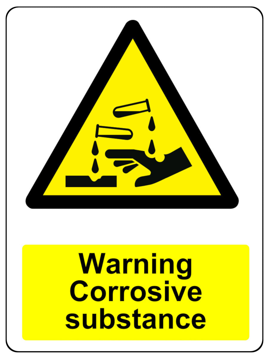 2187 Warning Corrosive substance Warning Safety Metal Aluminium Plaque ...