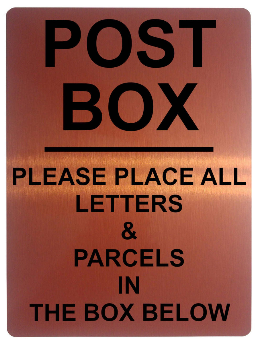 1093 POST BOX LETTERS & PARCELS Metal Aluminium Plaque Sign Door House ...