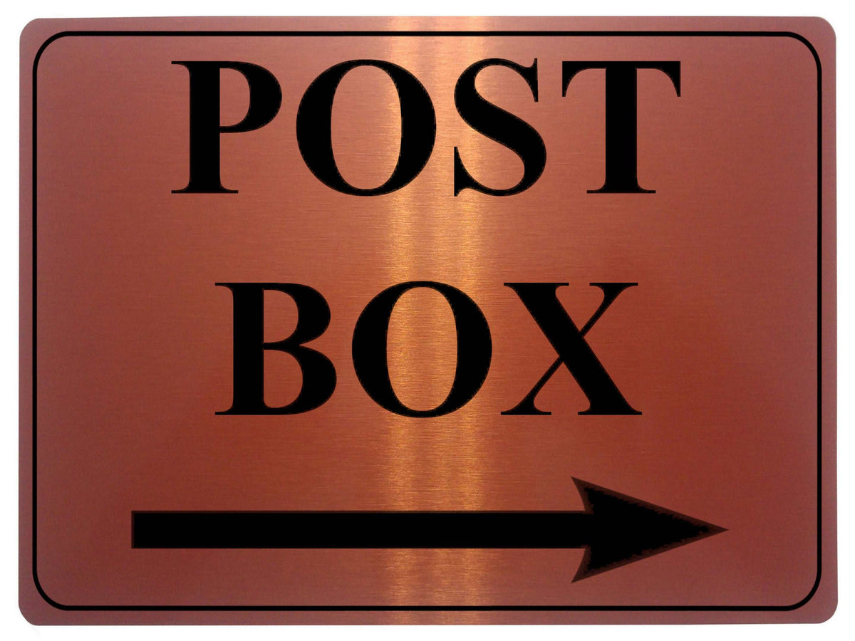 1176 POST BOX Arrow Right Metal Aluminium Plaque Sign Door Gate House ...