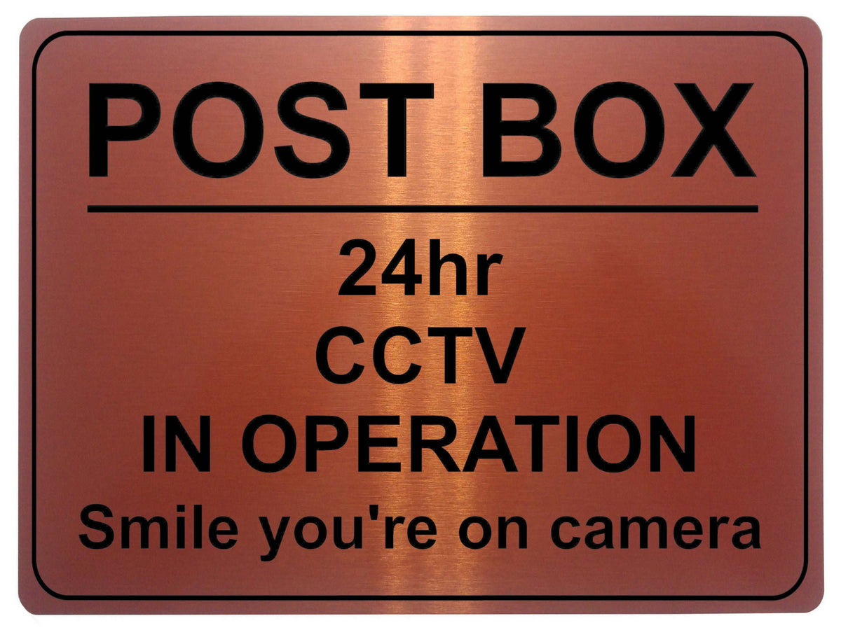 1188 POST BOX 24hr CCTV IN OPERATION Metal Aluminium Plaque Sign Door ...