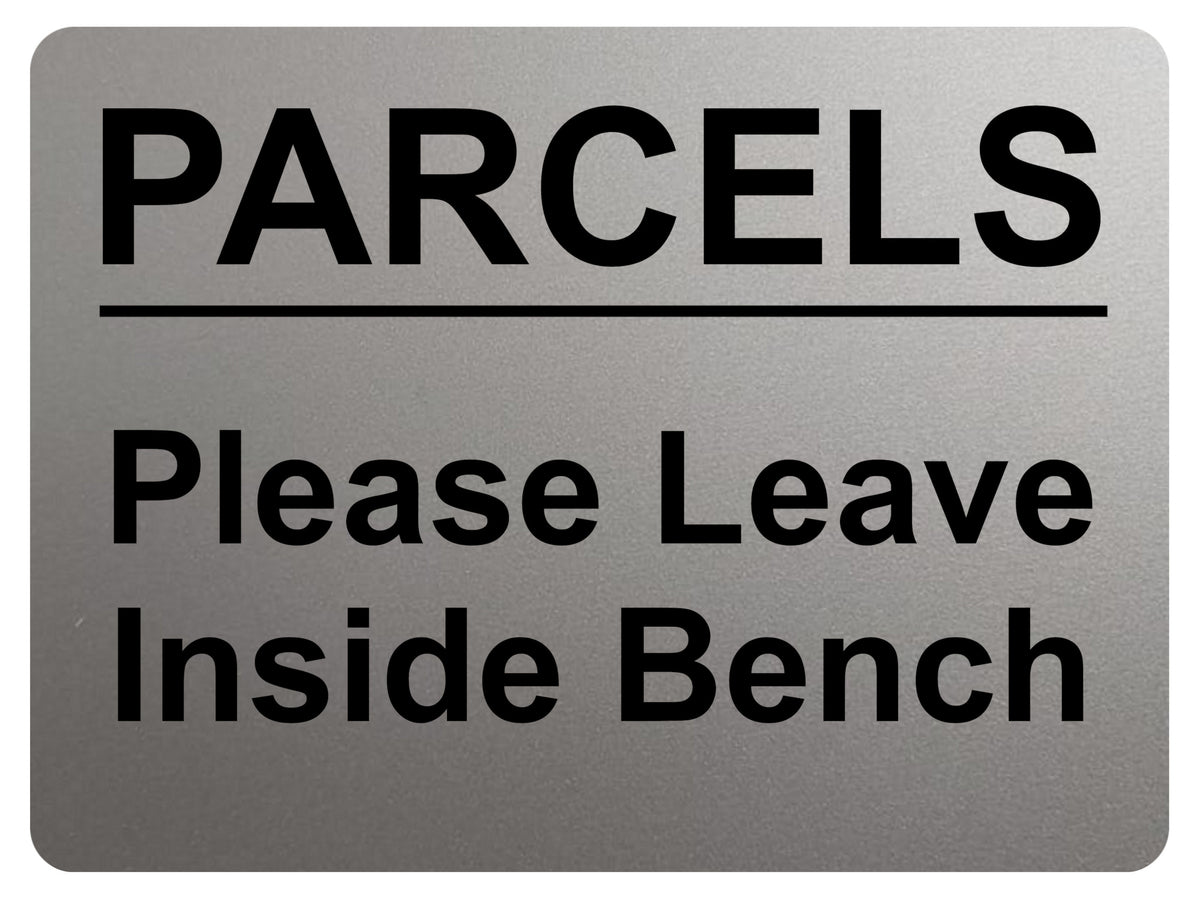 1911 PARCELS Please Leave Inside Bench Door Letters Metal Aluminium Pl ...