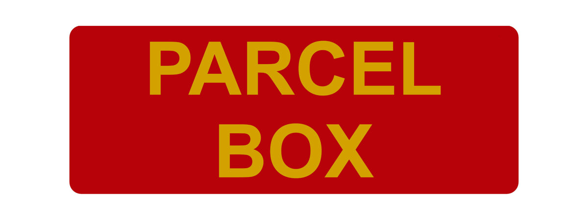 1210 PARCEL BOX Metal Aluminium Plaque Sign House Door Gate Office Pos ...
