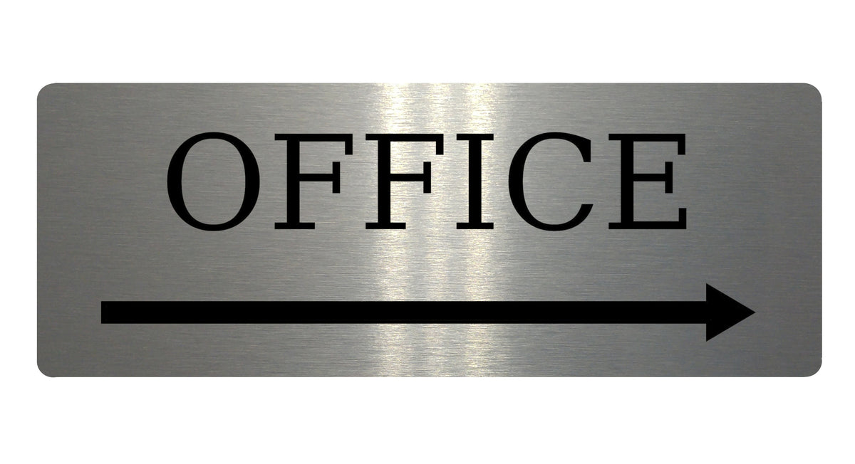 638 OFFICE Arrow Direction Right Metal Aluminium Door Sign Plaque Hous ...