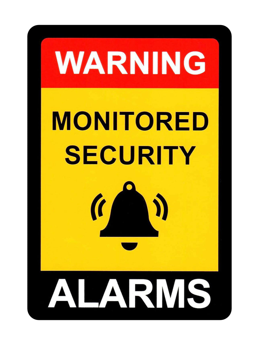 790 WARNING MONITORED SECURITY ALARMS Metal Aluminium Plaque Sign Door ...