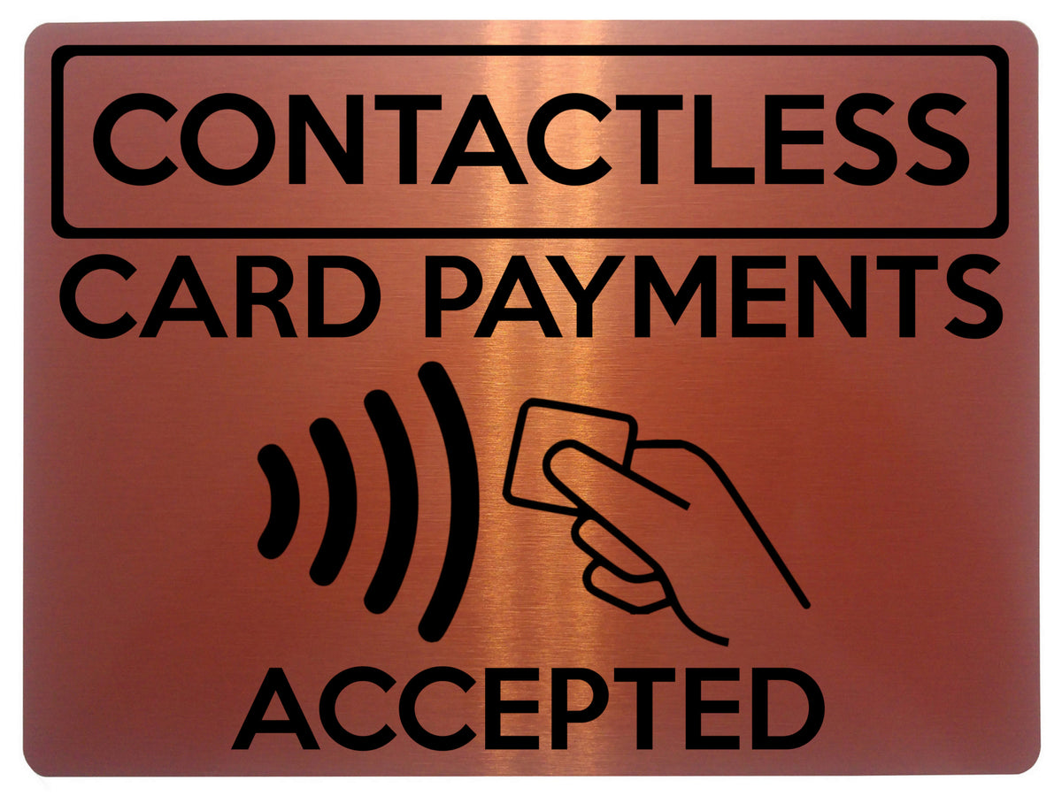 1646 CONTACTLESS CARD PAYMENT ACCEPTED Metal Aluminium Plaque Sign Sho ...