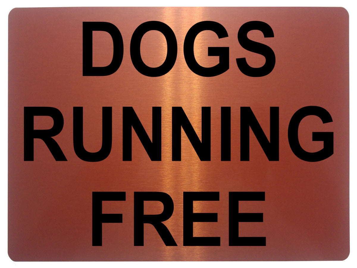 1339 DOGS RUNNING FREE Safety Metal Aluminium Plaque Sign Door Gate Ga ...