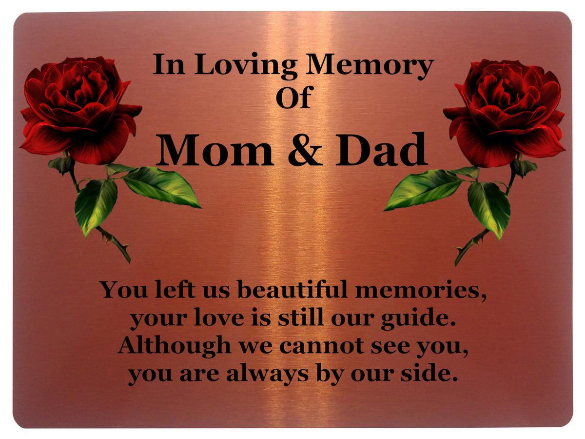 1412 In Loving Memory Of Mom & Dad Memorial Funeral Metal Aluminium Pl ...