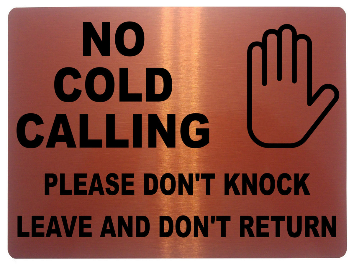 1512 No Cold CALLING Please DON'T KNOCK Metal Aluminium Plaque Sign Ho ...