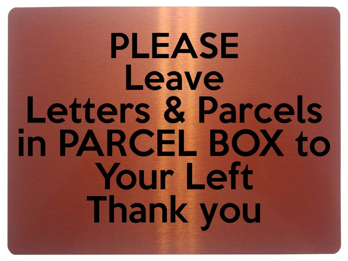 1967 Please Leave Letters & Parcels in PARCEL BOX Metal Aluminium Plaq ...