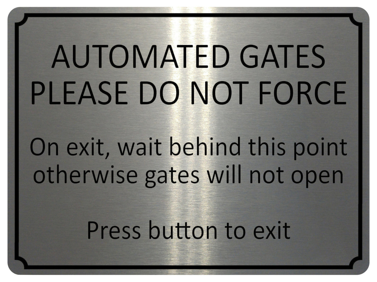 1971 AUTOMATED GATES Please Do Not FORCE Door Metal Aluminium Plaque S ...