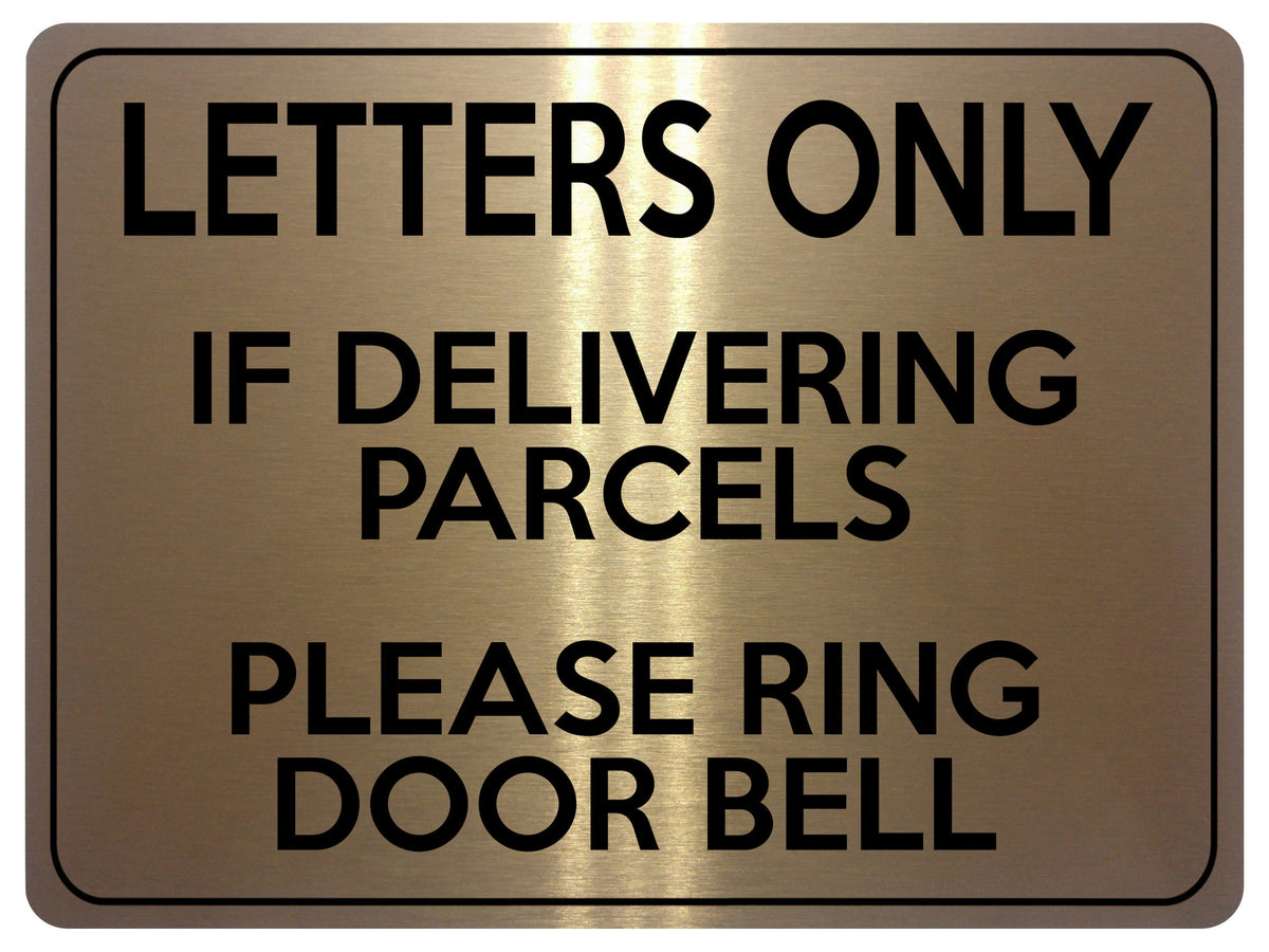 2113 LETTERS Only If DELIVERING PARCELS Ring Door Bell Metal Aluminium ...