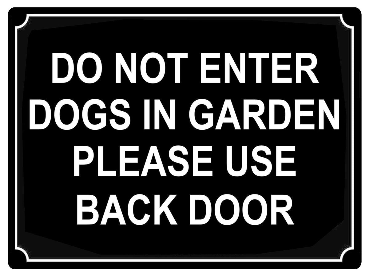 608 DO NOT ENTER PLEASE USE BACK DOOR Metal Aluminium Plaque Sign Hous ...