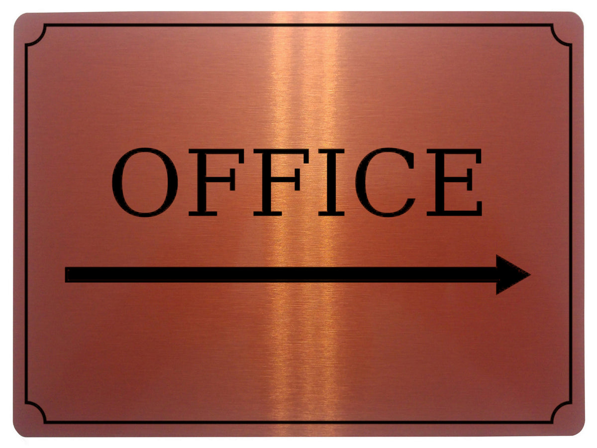 639 OFFICE Arrow Direction Right Metal Aluminium Door Sign Plaque Hous ...