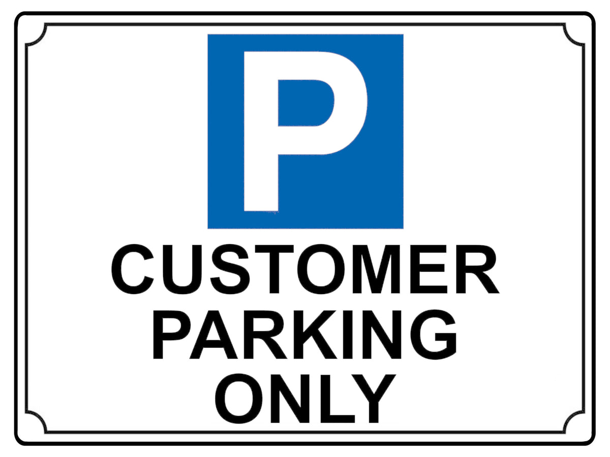 664 CUSTOMER PARKING ONLY Metal Aluminium Door Wall Gate Sign Plaque O ...
