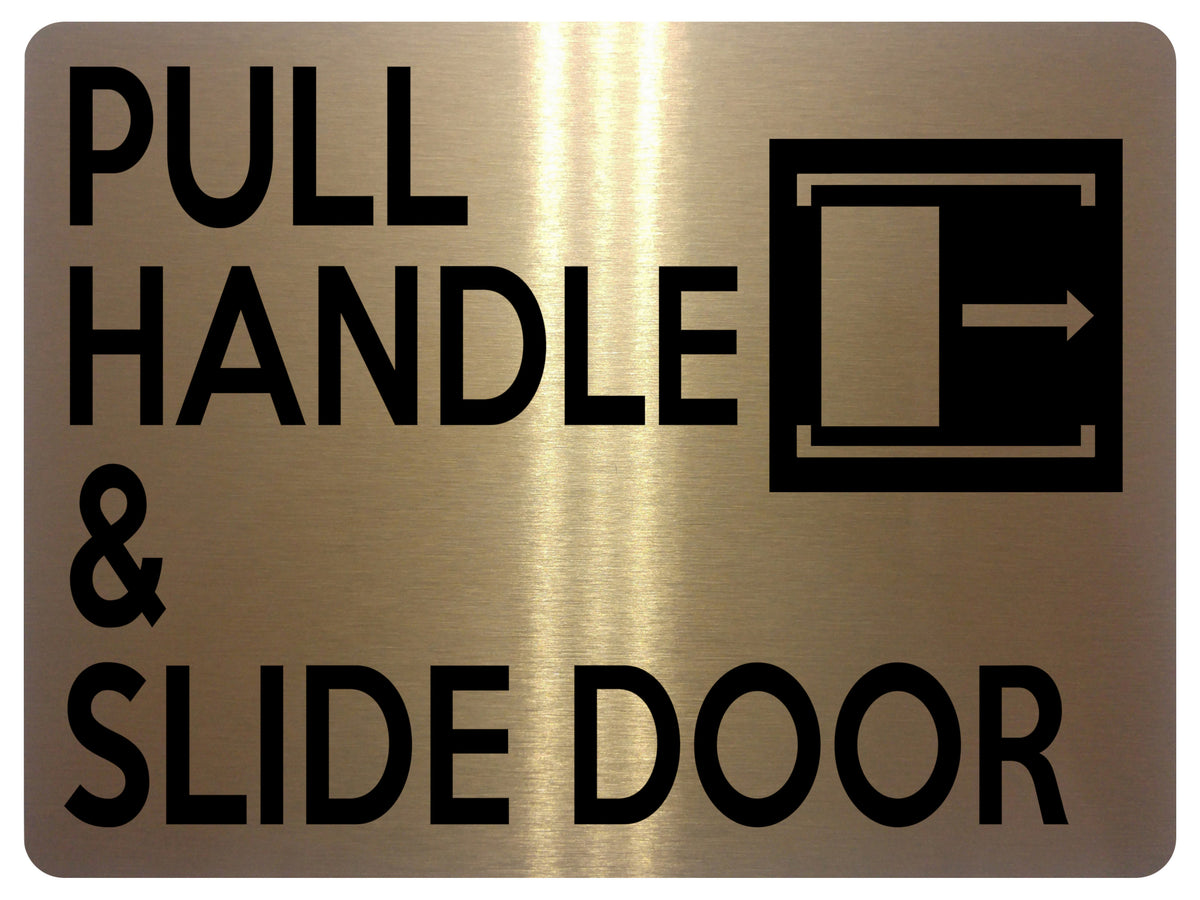 1874 PULL HANDLE & SLIDE DOOR Right Metal Aluminium Plaque Sign – xtra ...