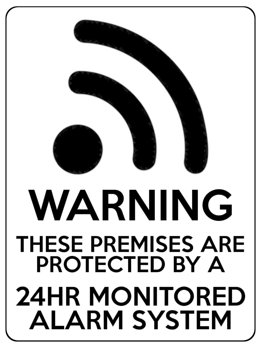 1561 WARNING 24HR MONITORED ALARM SYSTEM Metal Aluminium Plaque Sign H ...